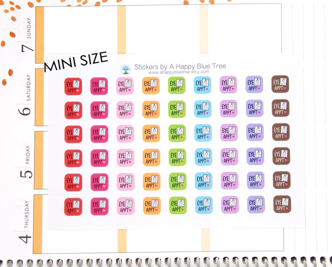 Happy MINI Eye Doctor Appointment Reminder Tracker Cute Kawaii Planner ...