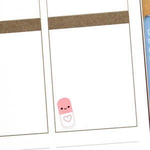 Happy Pills Medicine Reminder Tracker Cute Kawaii Planner Stickers Erin ...