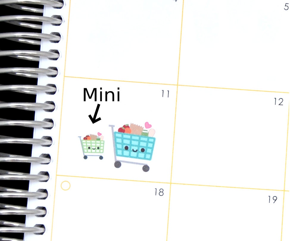 MINI Happy Shopping Cart Grocery Reminder Kawaii Personal | Etsy
