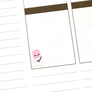 Happy Pills Medicine Reminder Tracker Cute Kawaii Planner Stickers Erin ...