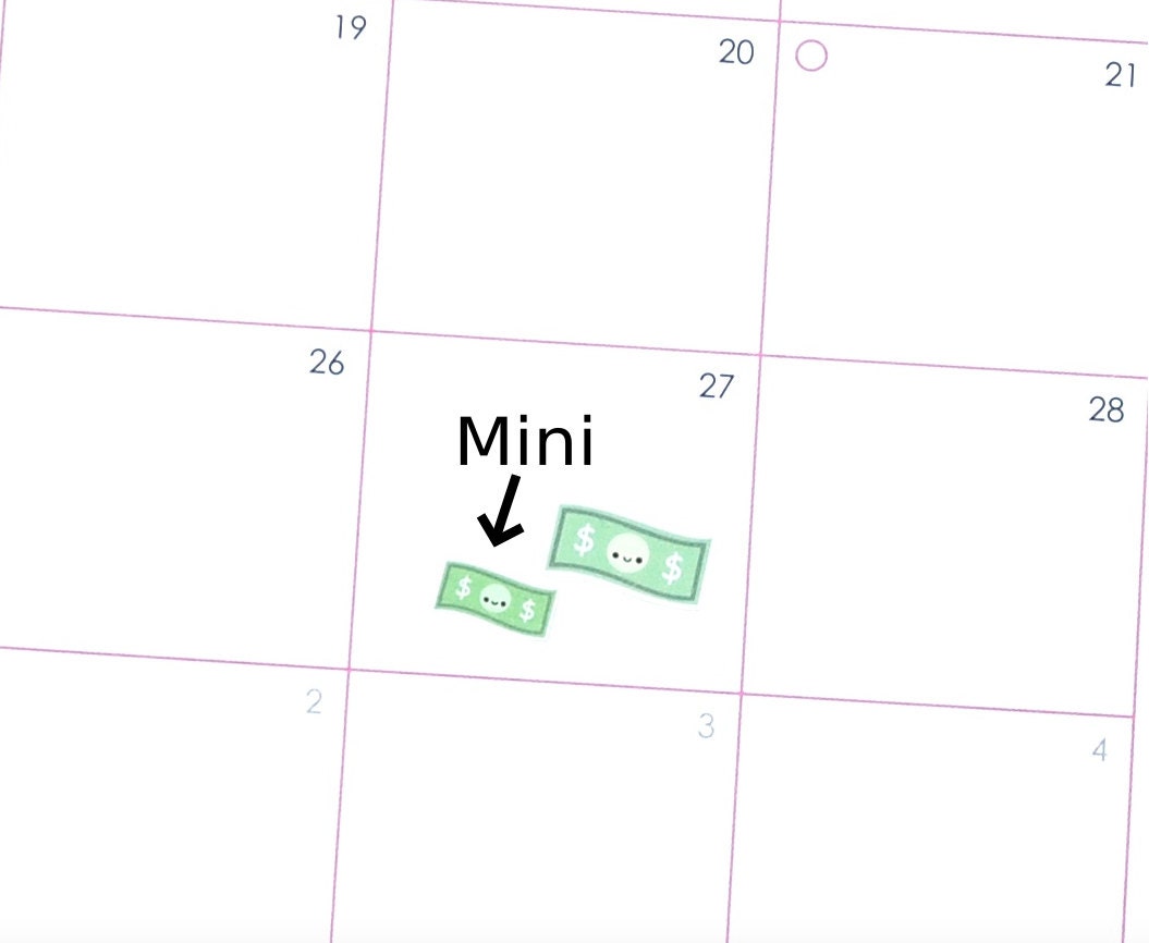 MINI Happy Money Tracker Reminder Cute Kawaii Planner Stickers - Etsy