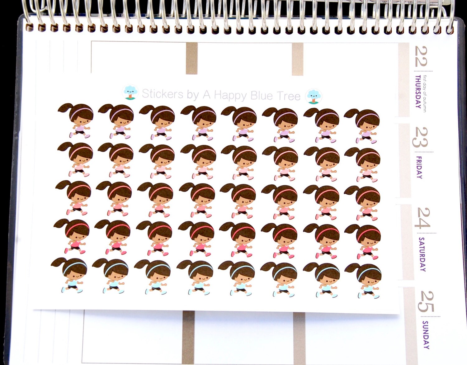 Happy Runner Girl Reminder Cute Kawaii Planner Stickers Erin - Etsy Canada