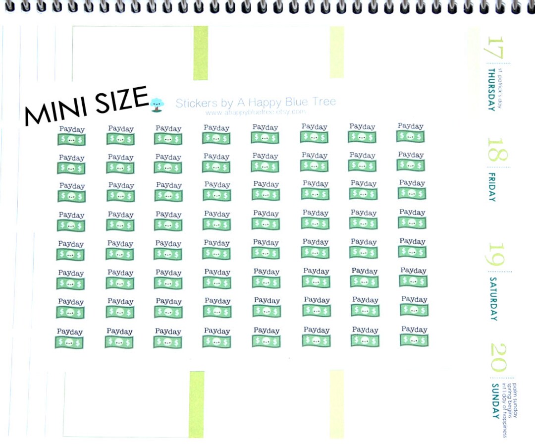 MINI Happy Money Payday Tracker Reminder Cute Kawaii Personal Planner ...