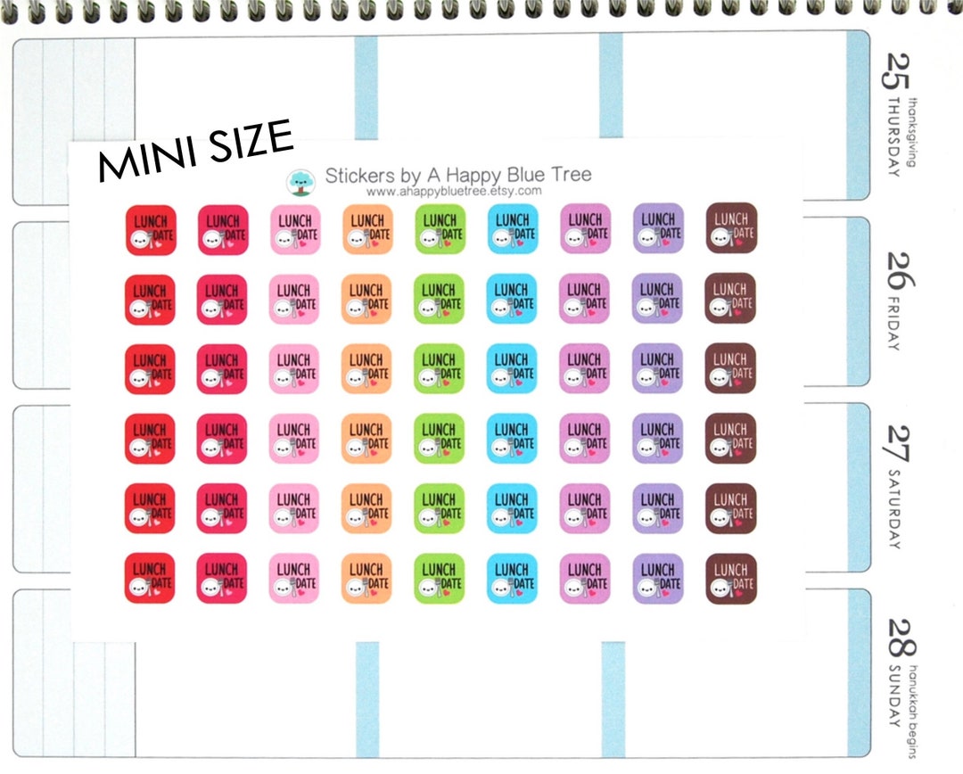 MINI Happy Lunch Date Square Reminder Tracker Cute Kawaii Planner ...