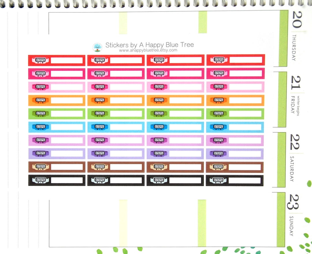 Happy Step Counter Label Tracker Reminder Stickers Erin Condren Life ...