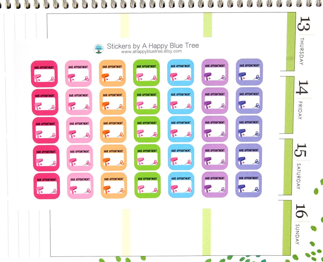 Happy Hair Haircut Appointment Write in Reminder Tracker Cute Kawaii ...