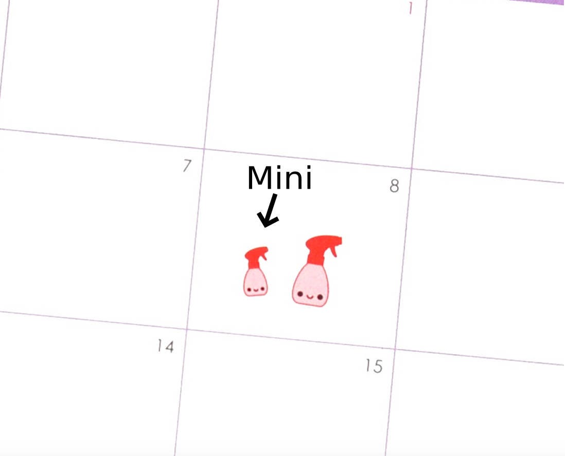 Happy MINI Spray Bottle Clean Tracker Reminder Stickers Erin - Etsy