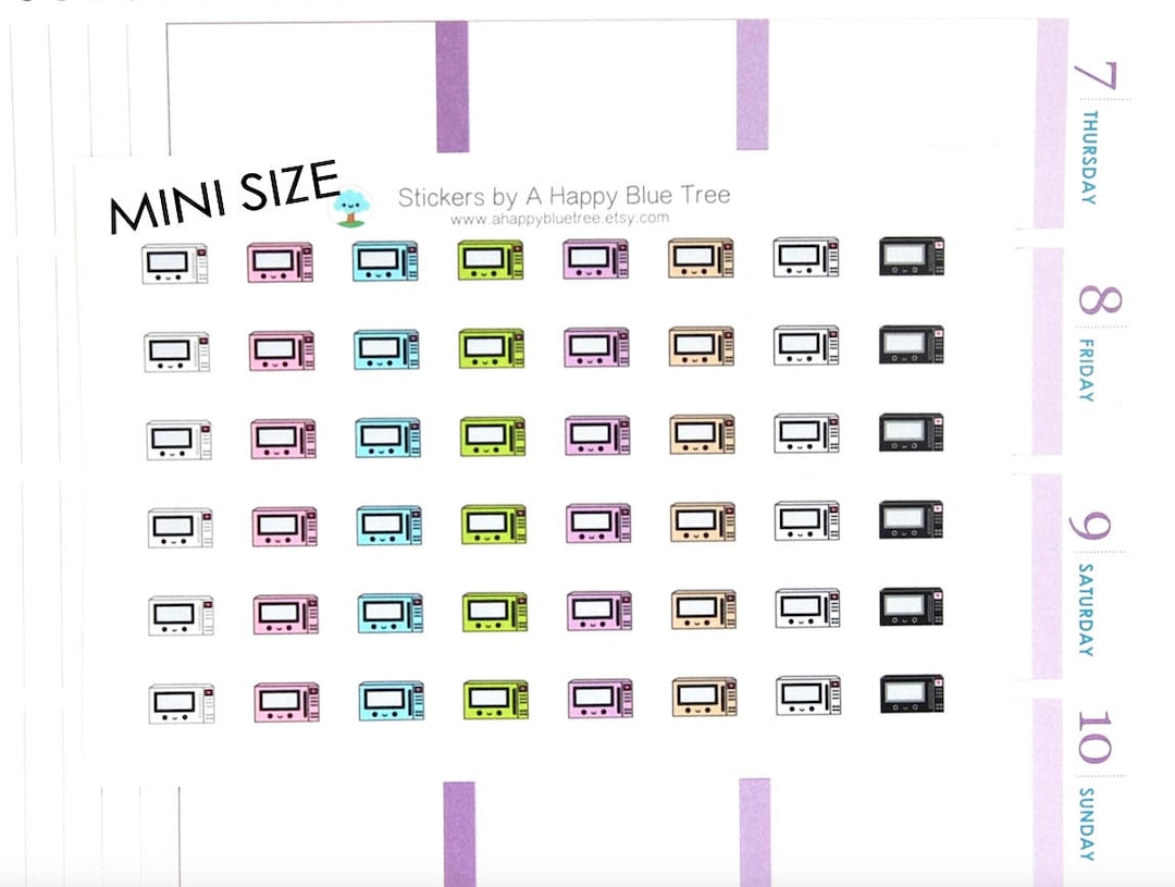 MINI Happy Microwave Oven Tracker Reminder Cute Kawaii Planner Stickers ...