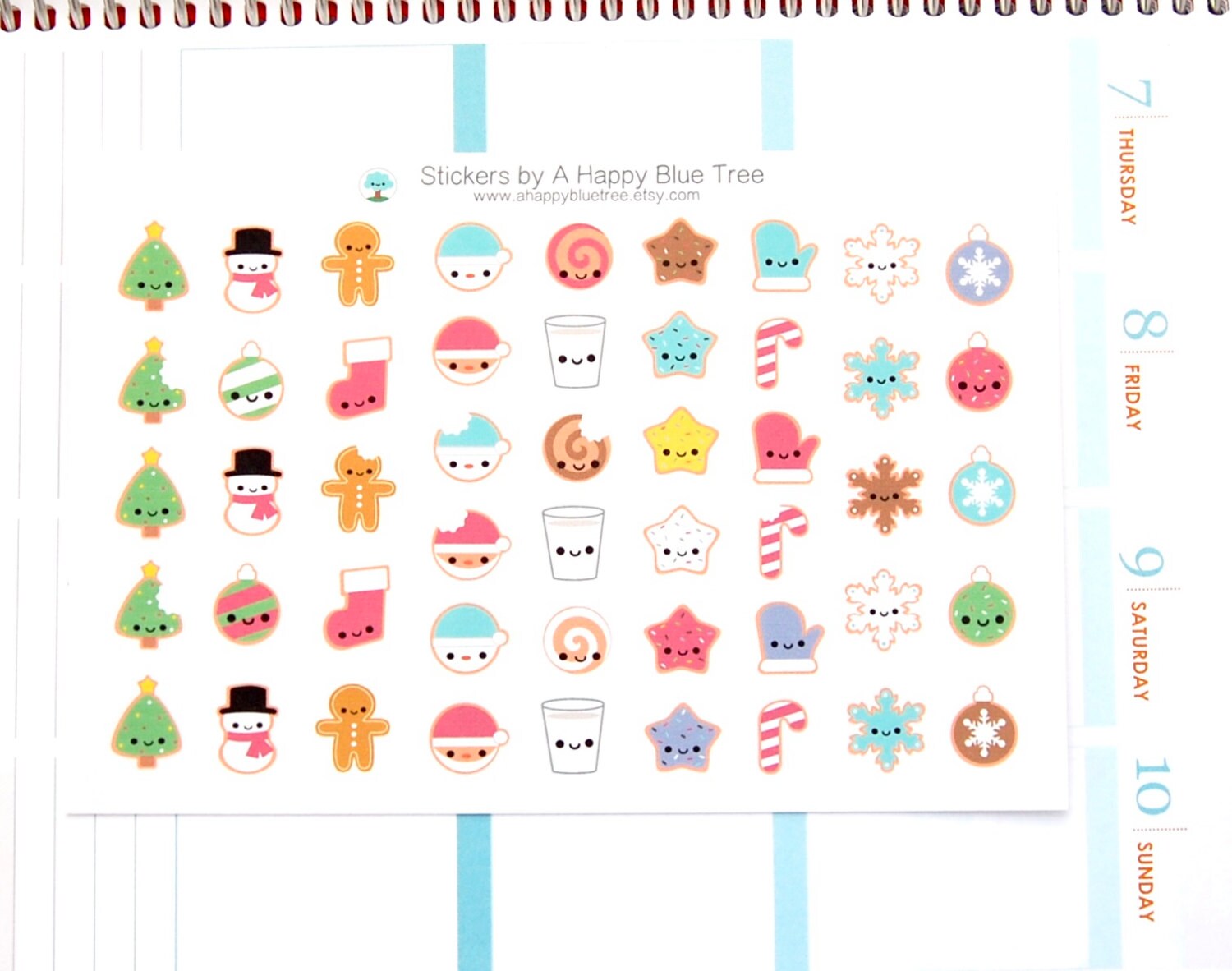 Happy Christmas Cookies Stickers Erin Condren Life Planner | Etsy