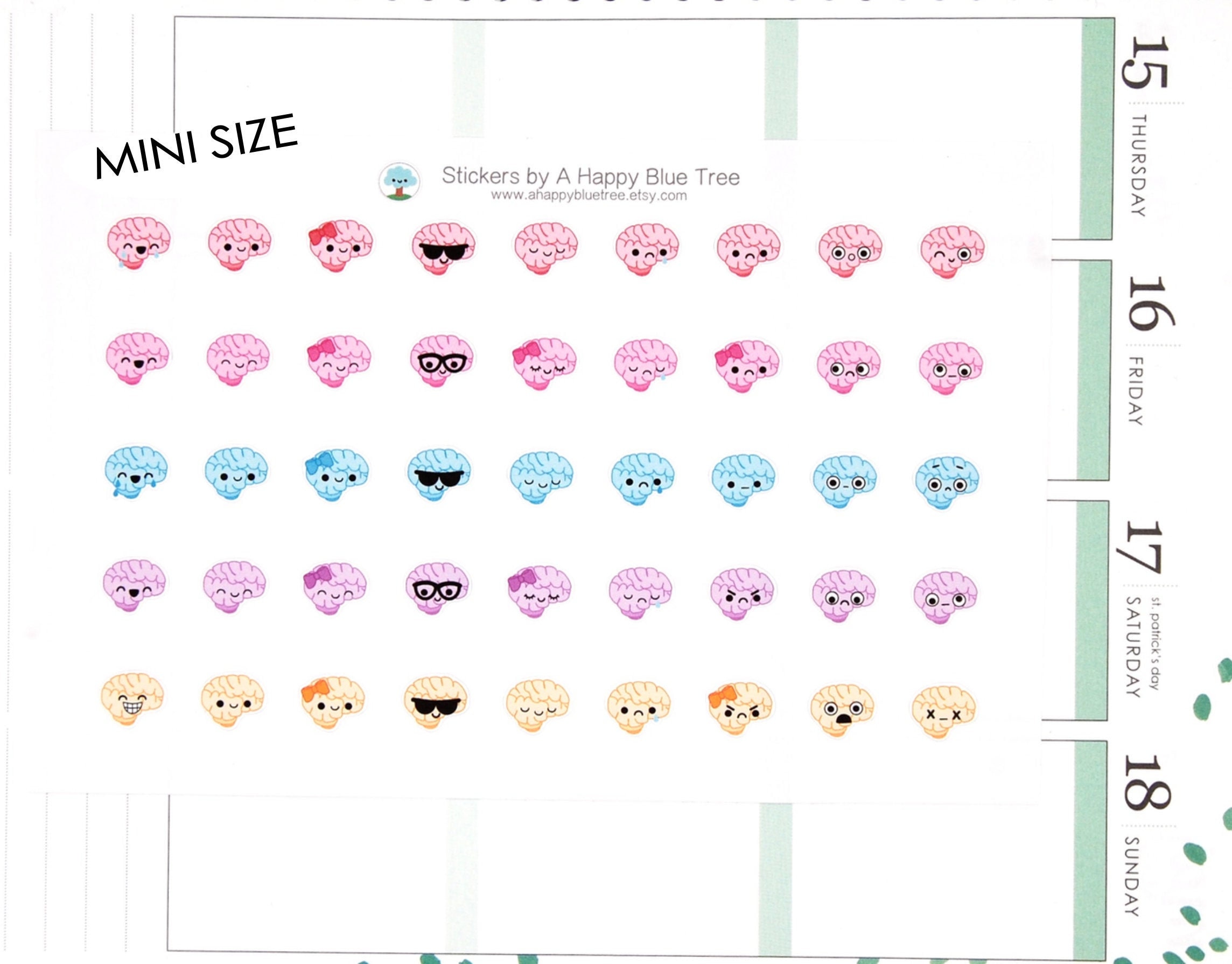 MINI Happy Brain EMOTIONS Themed Stickers for Erin Condren Life Planner ...