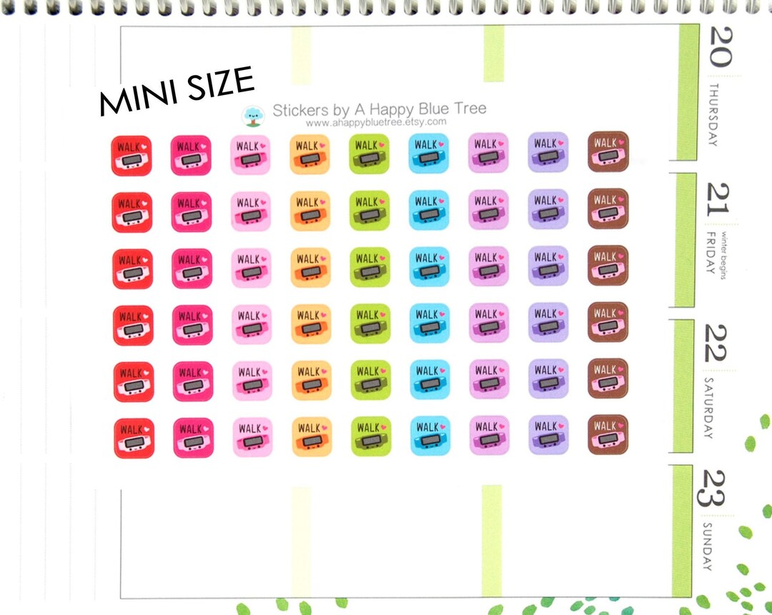 MINI Happy Walk SQUARE Tracker Reminder Stickers Erin Condren Life ...