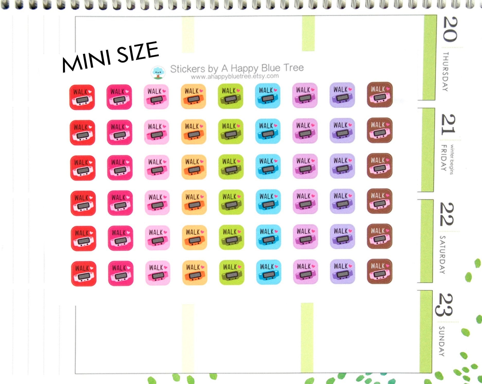 MINI Happy Walk SQUARE Tracker Reminder Stickers Erin Condren - Etsy