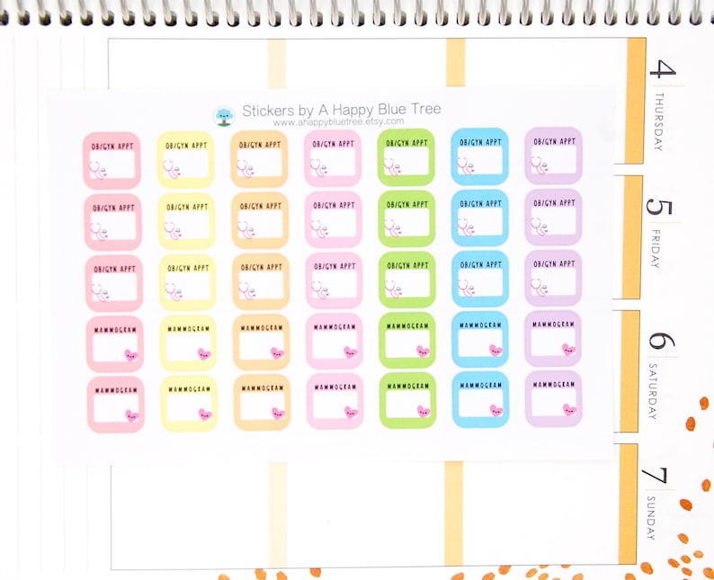 Happy Mammogram Doctor Appointment Write in Reminder Tracker Cute ...