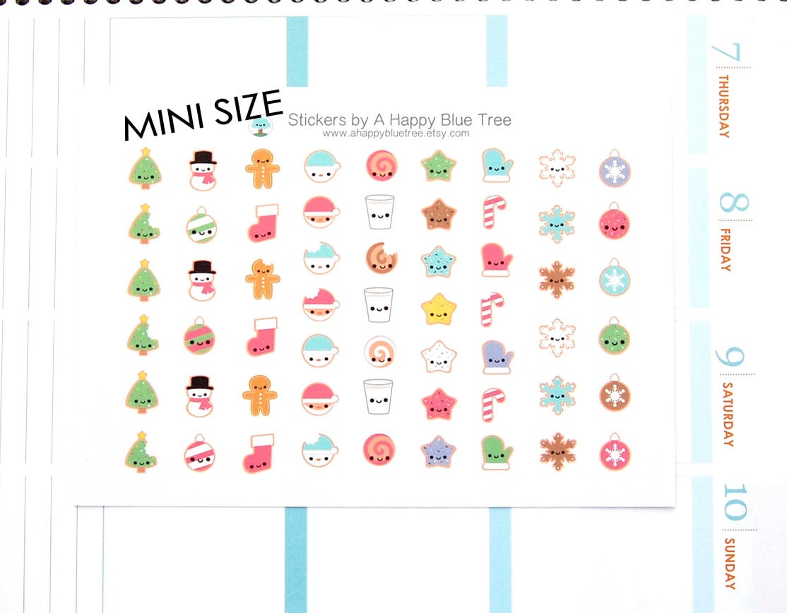 MINI Happy Christmas Cookies Stickers Erin Condren Life | Etsy