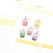 Happy Boba Bubble Tea Cup Tracker Reminder Cute Kawaii Planner Stickers ...