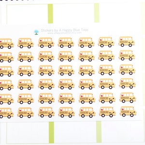 Happy School Bus Reminder Kawaii Stickers Erin Condren Planner, Midori ...