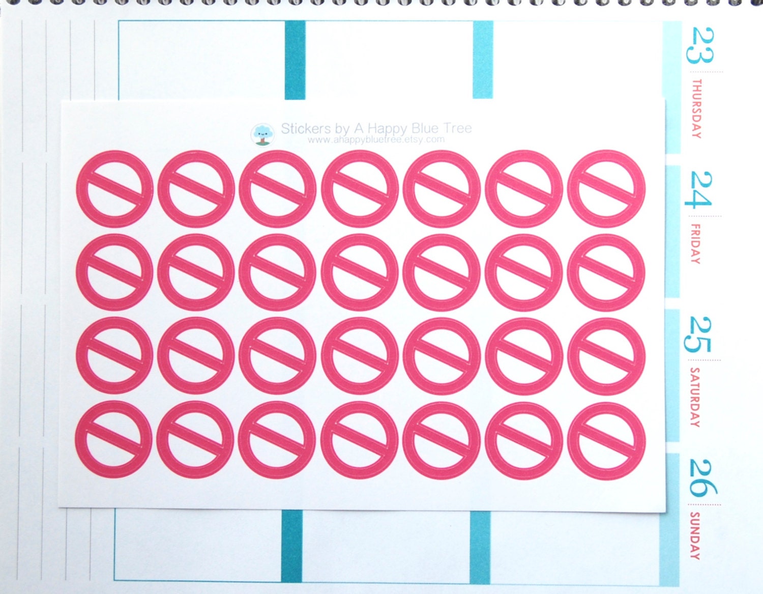 Life Happens Red Cross Out Circles Reminder Kawaii Stickers - Etsy Canada