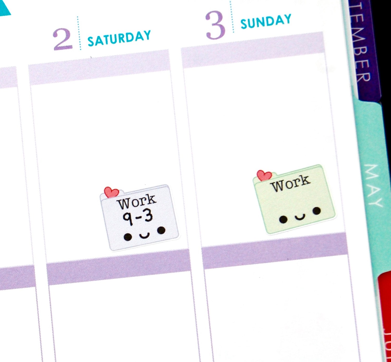 Happy Work Schedule Reminder Tracker Cute Kawaii Planner Stickers for ...