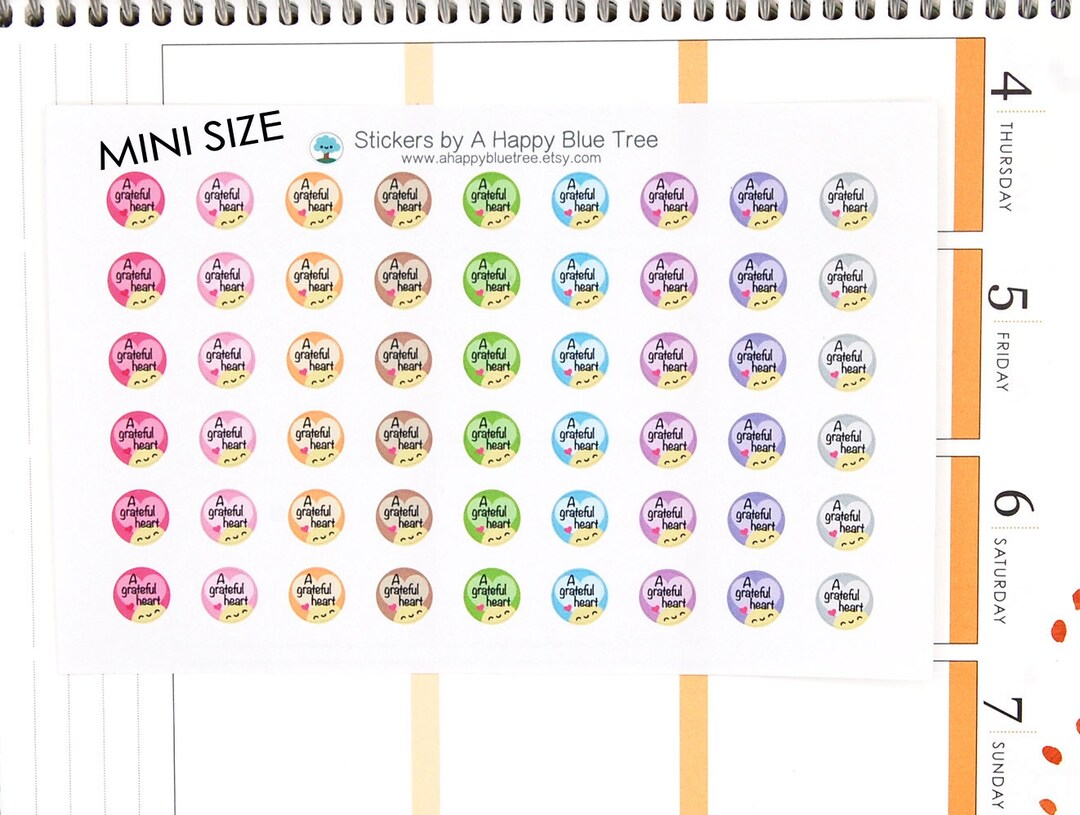 MINI Happy A Grateful Heart Tracker Reminder Cute Kawaii Planner ...