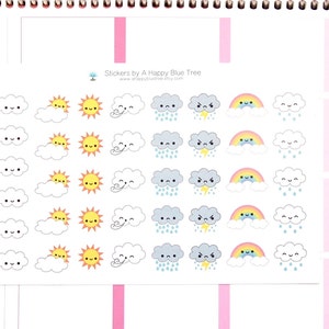 Happy and Sad Weather Tracker Reminder Cute Kawaii Personal Planner ...