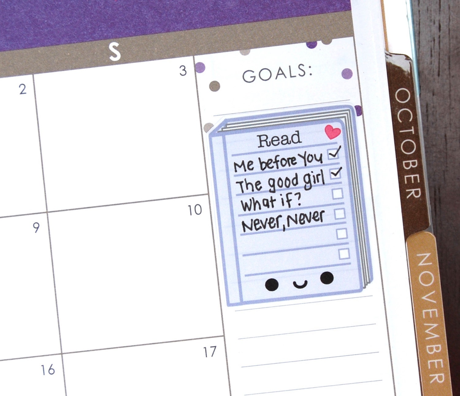 Happy Book Read Full Box Tracker Reminder Cute Kawaii Planner Stickers ...