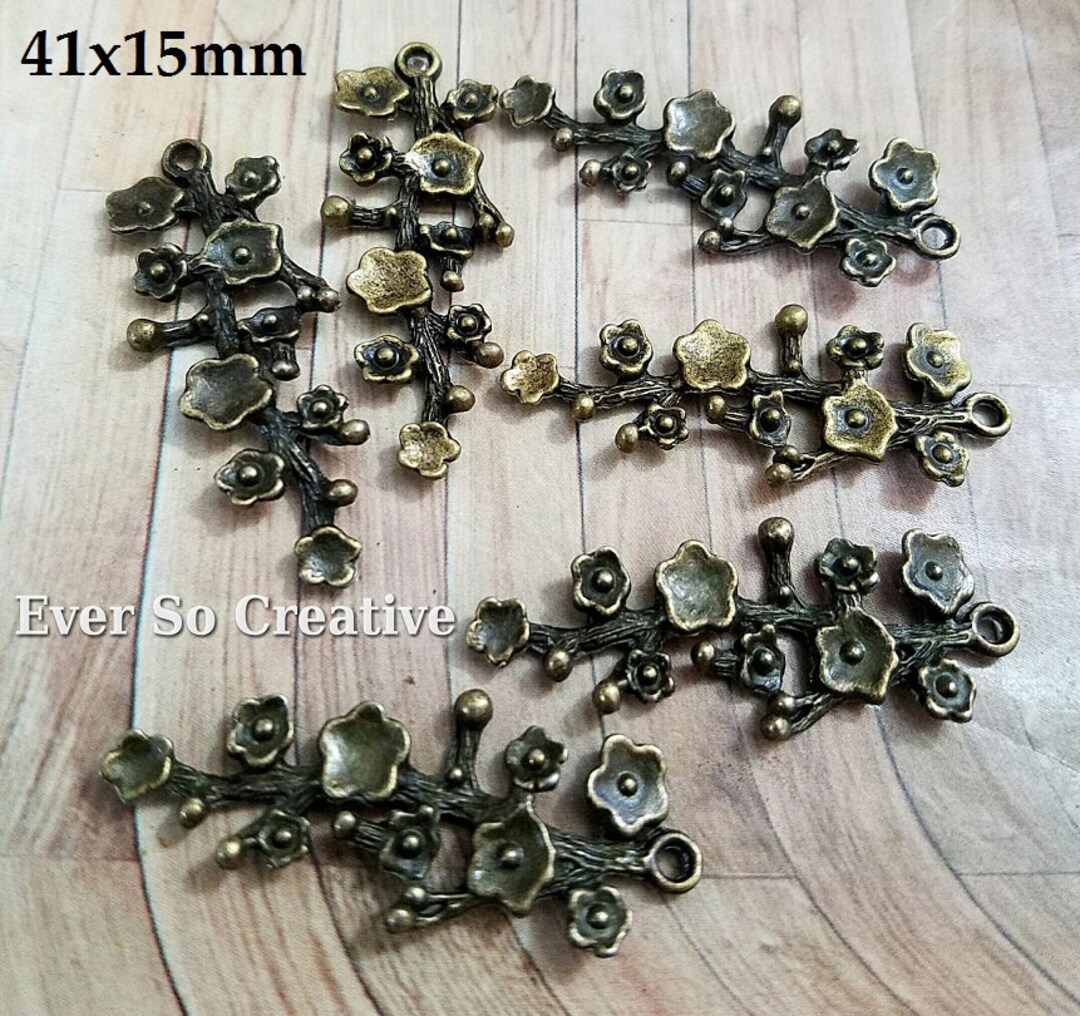 ESC-NC77: Antique Brass Flower Branch-5pcs - Etsy
