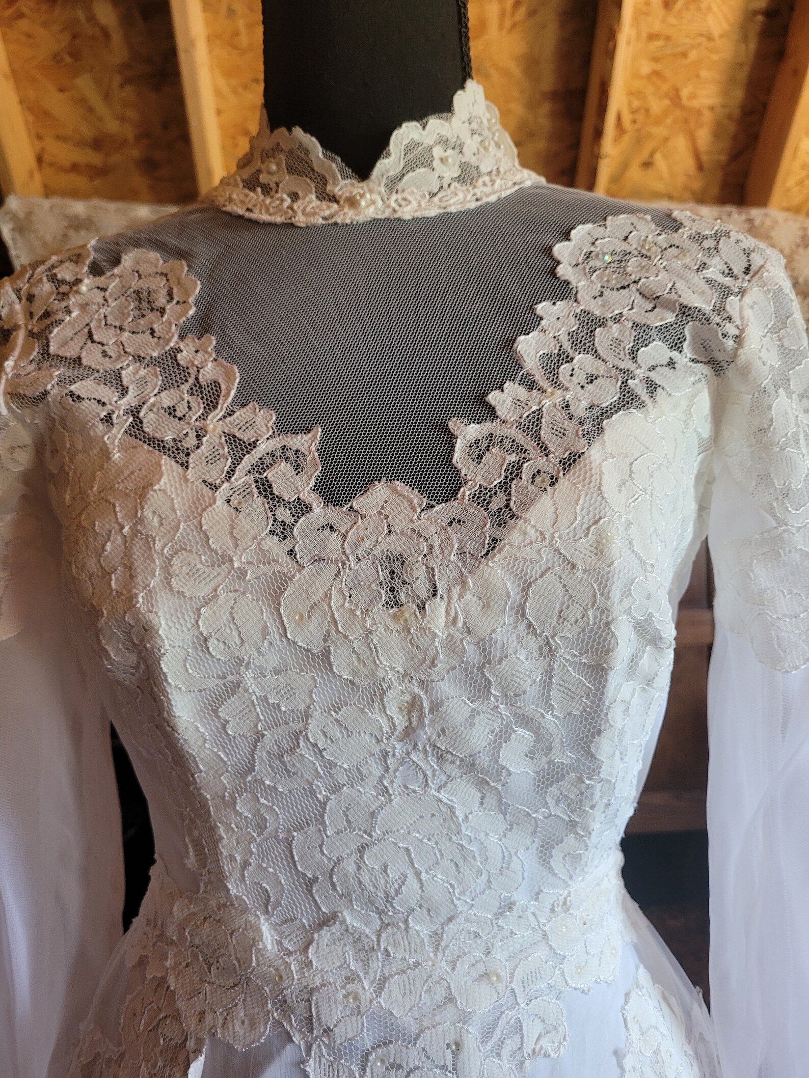 Vintage Alfred Angelo Wedding Gown [c.1975] (B-6) SX, See Measurements ...