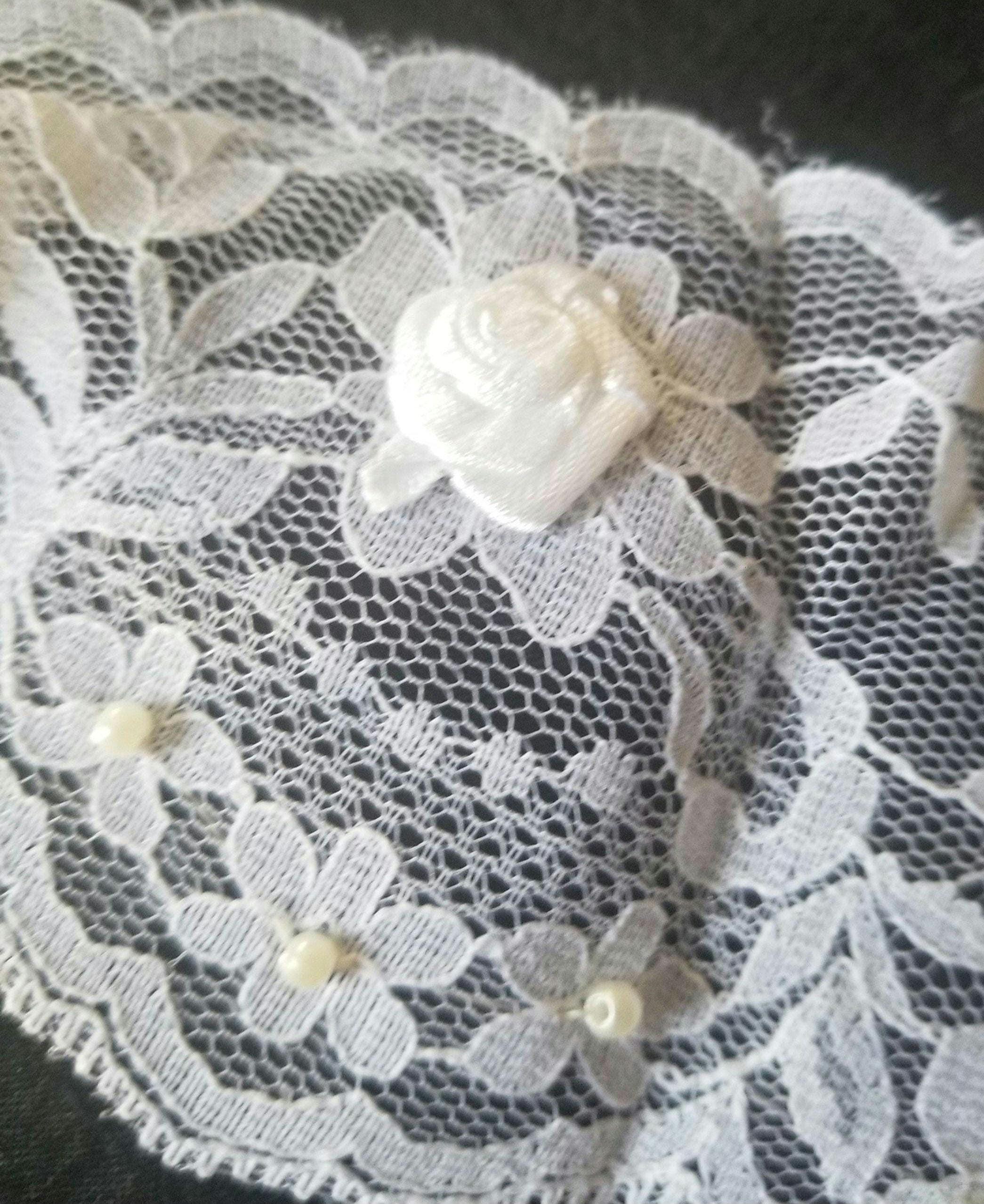 Handcrafted White Lace Hair Tie - Etsy