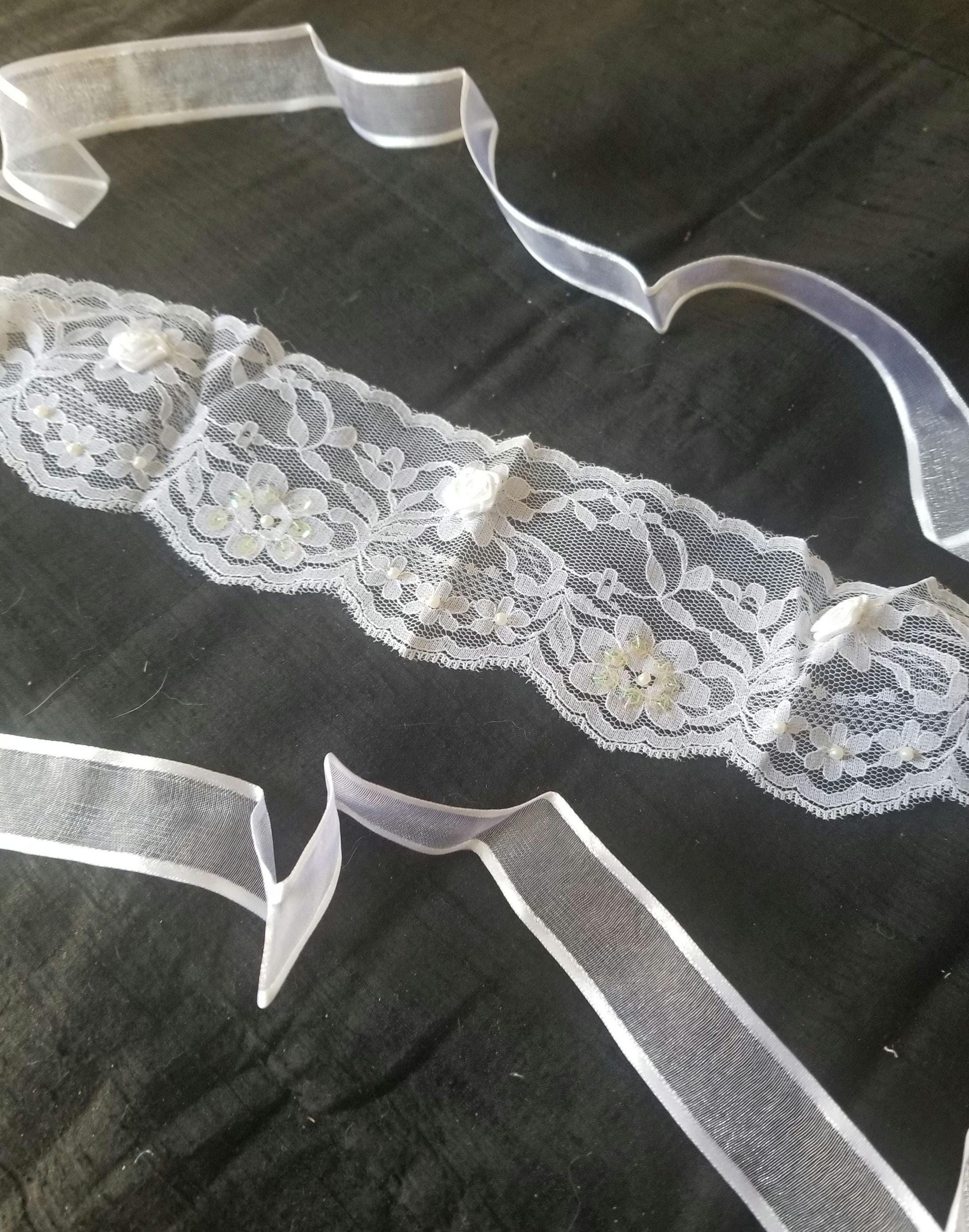 Handcrafted White Lace Hair Tie - Etsy
