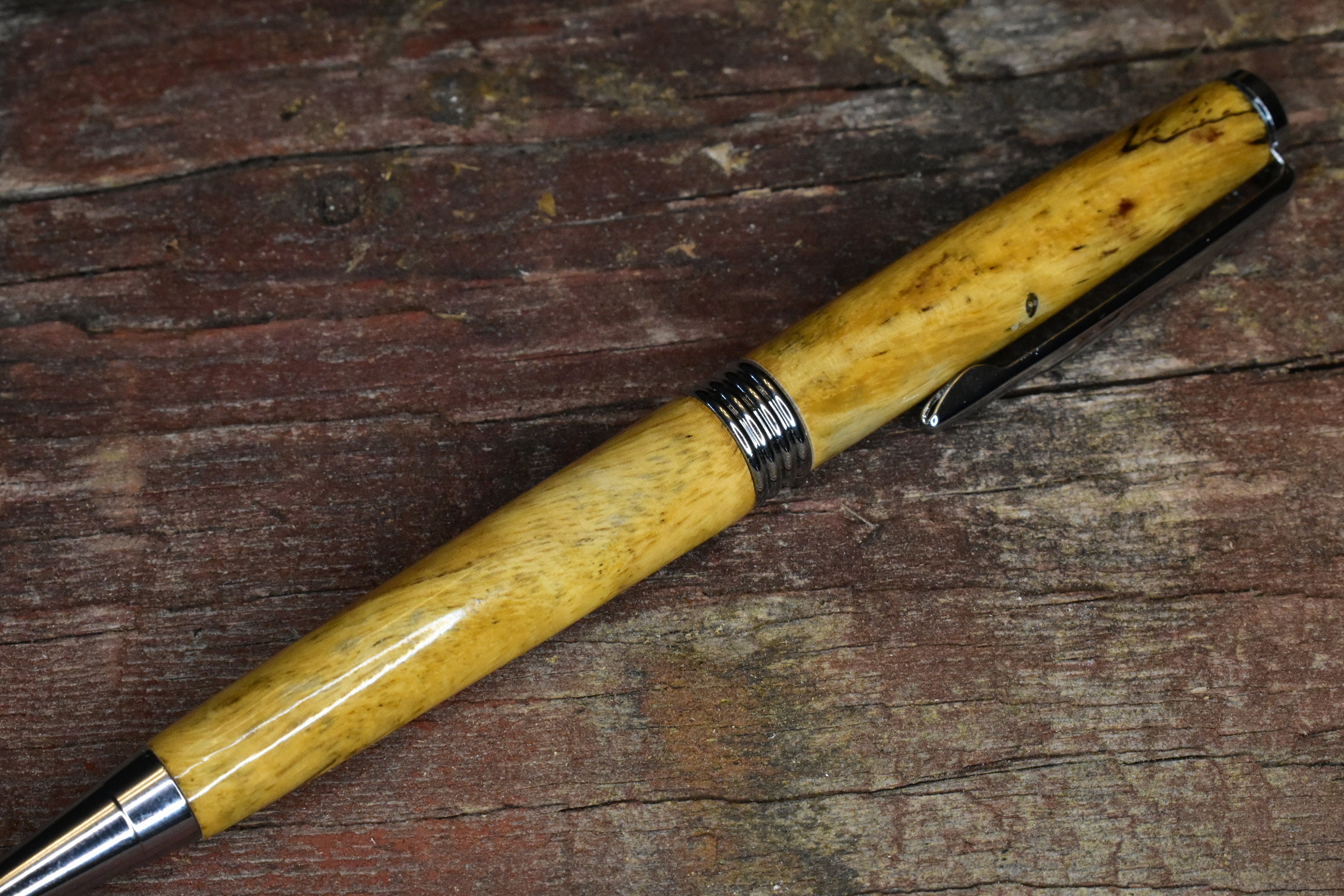 Spalted Tamarind Trimline Twist Pen Chrome Handcrafted - Etsy