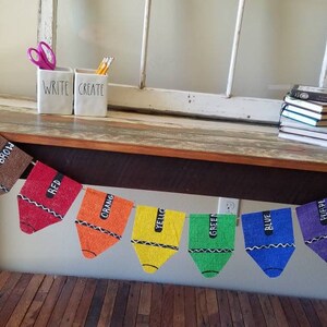Crayon Burlap Banner, Classroom Decor, Back to School, Classroom Decor ...