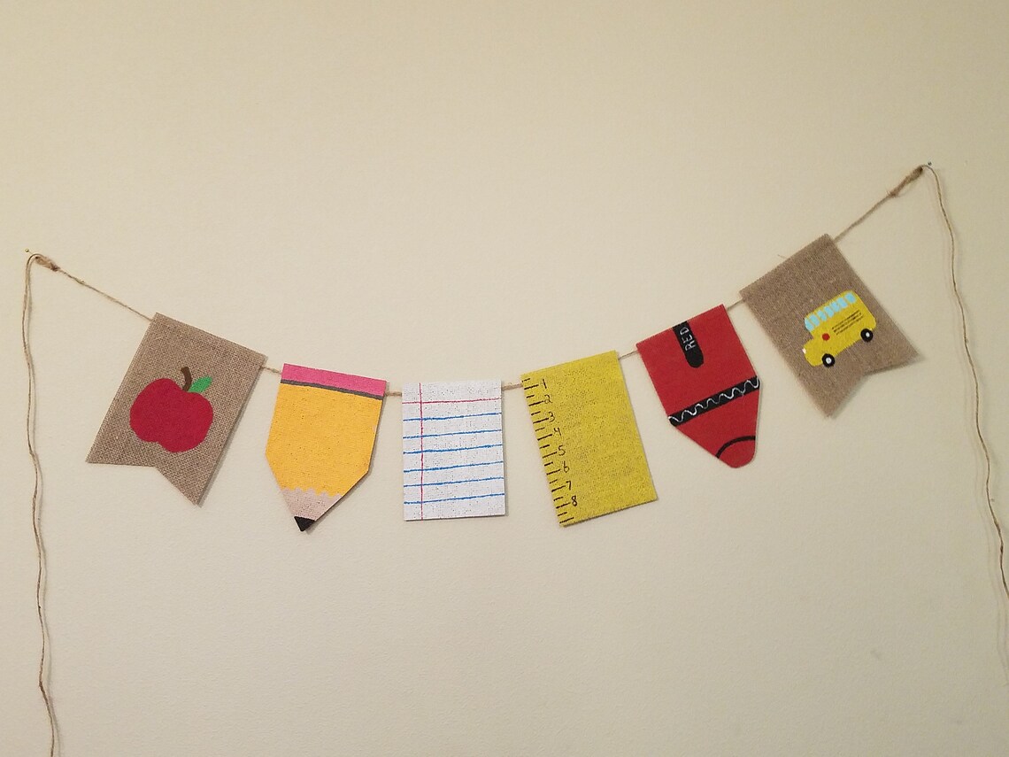 Back to School Burlap Banner Teacher School Days School | Etsy