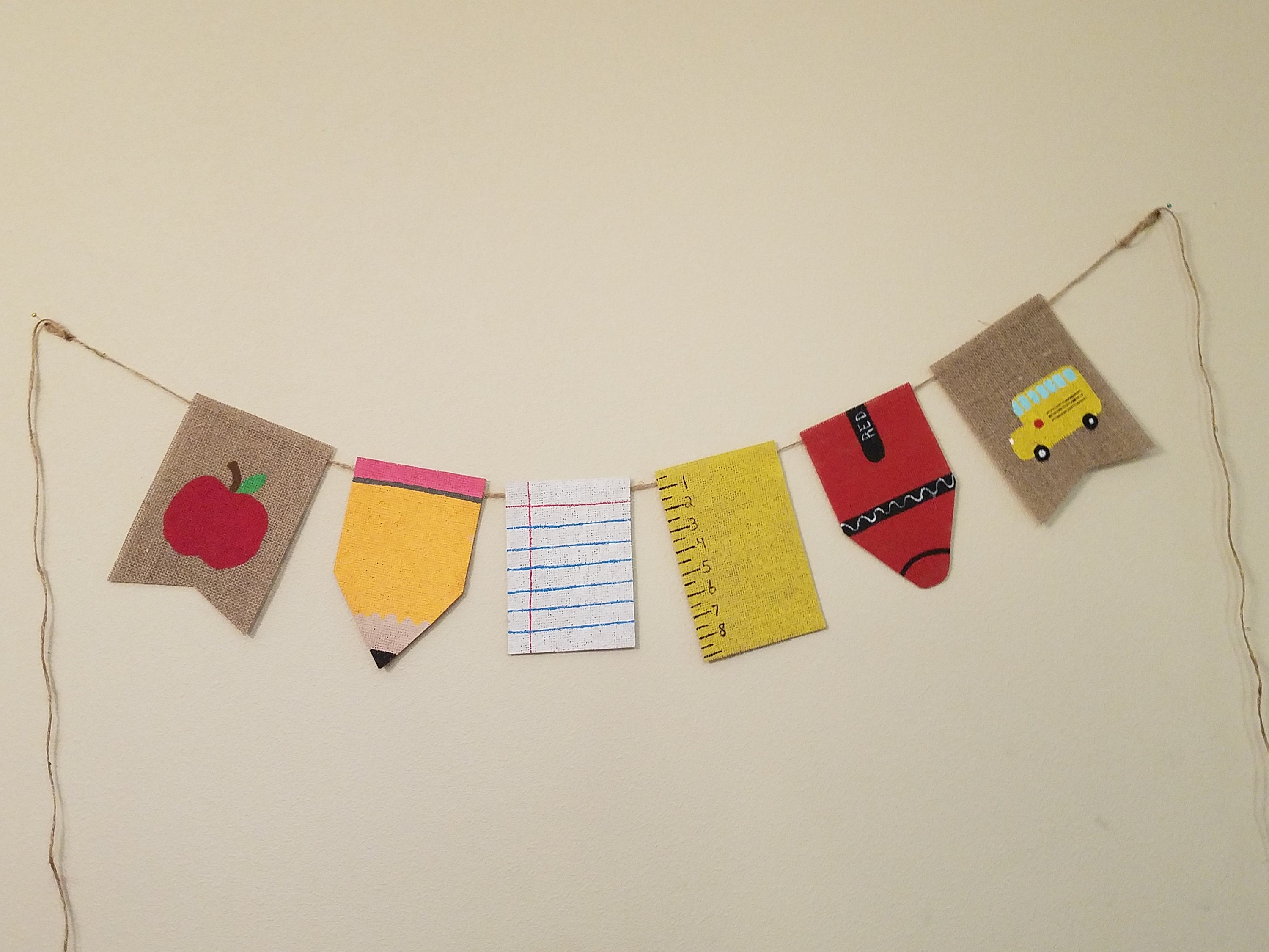 Back to School Burlap Banner Teacher School Days School | Etsy