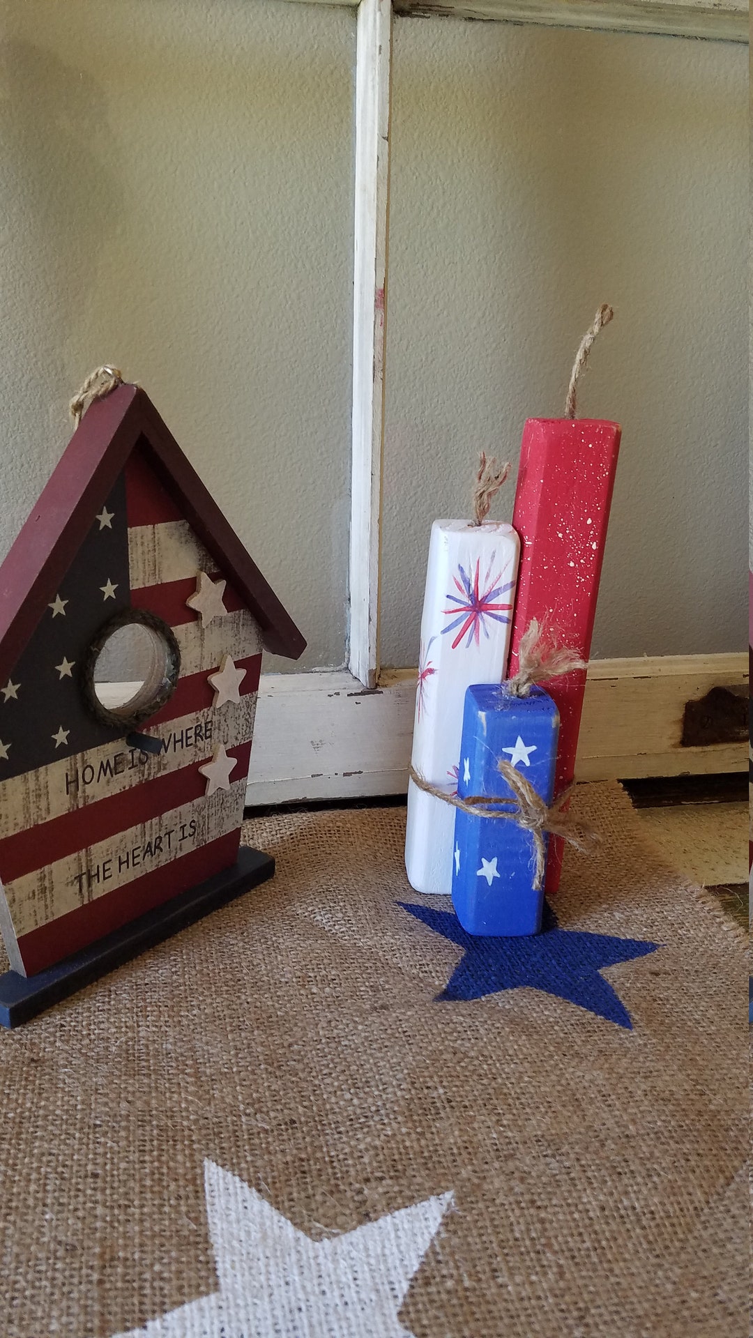 Wood Fireworks, 4th of July, Wood, Red White and Blue, Memorial Day ...