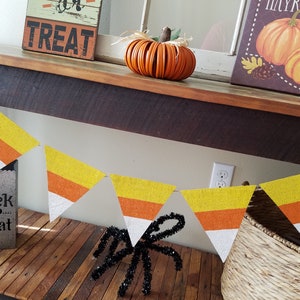 Candy Corn Burlap Banner Halloween Banner Fall Decor - Etsy