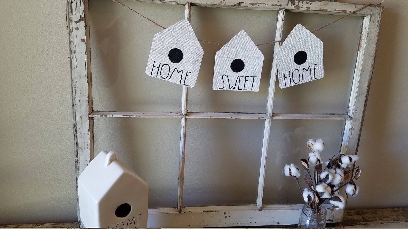 Rae Dunn Inspired Birdhouse Banner Burlap Banner Rustic | Etsy