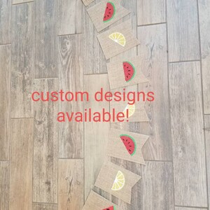 Watermelon Burlap Banner, Summer, Pool Party, Back Yard Party, Photo ...