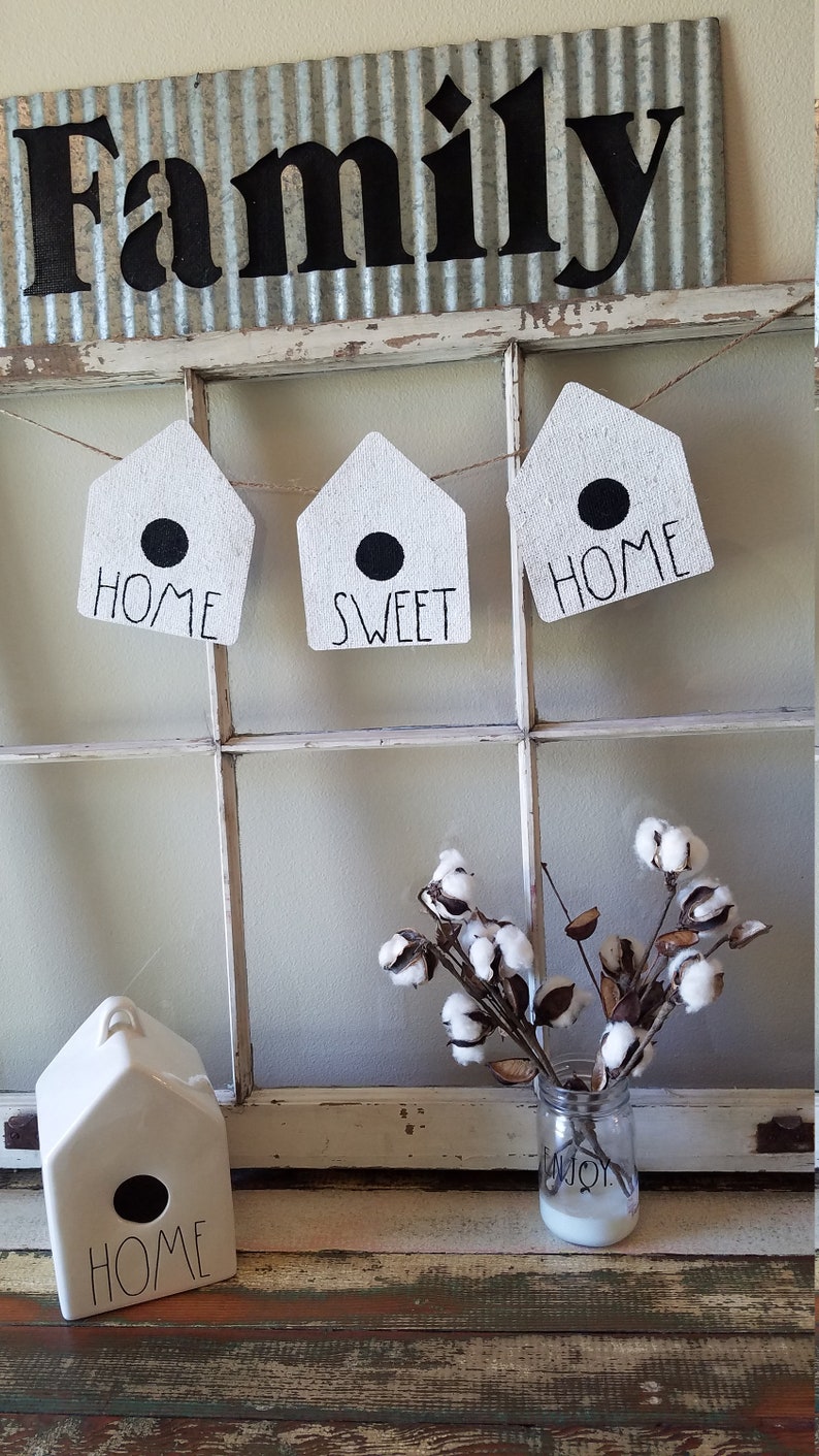 Rae Dunn Inspired Birdhouse Banner Burlap Banner Rustic | Etsy