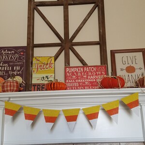 Candy Corn Burlap Banner Halloween Banner Fall Decor - Etsy