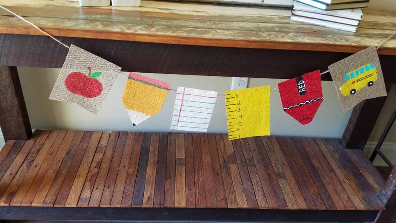 Back to School Burlap Banner Teacher School Days School - Etsy