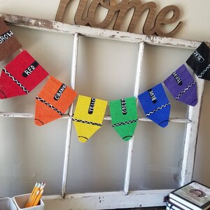 Crayon Burlap Banner, Classroom Decor, Back to School, Classroom Decor ...