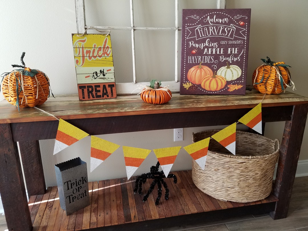 Candy Corn Burlap Banner Halloween Banner Fall Decor - Etsy