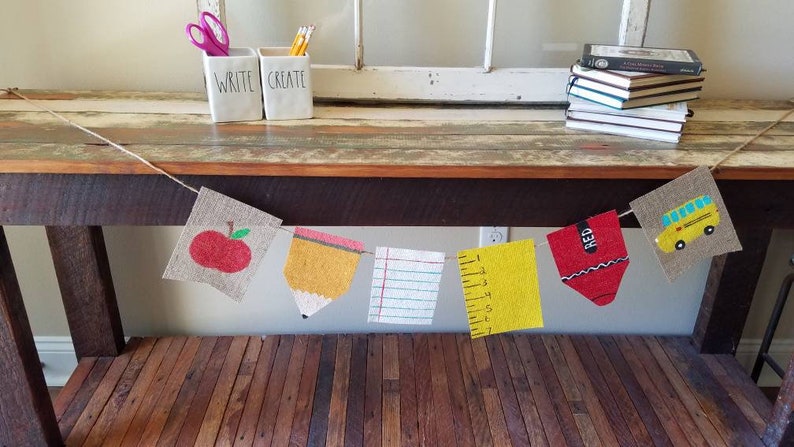 Back to School Burlap Banner Teacher School Days School | Etsy