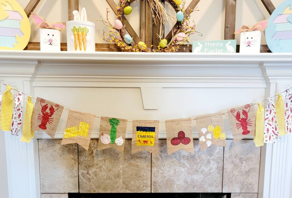 Crawfish, Crawfish Boil, Crawfish Birthday, Crawfish Banner, Burlap ...