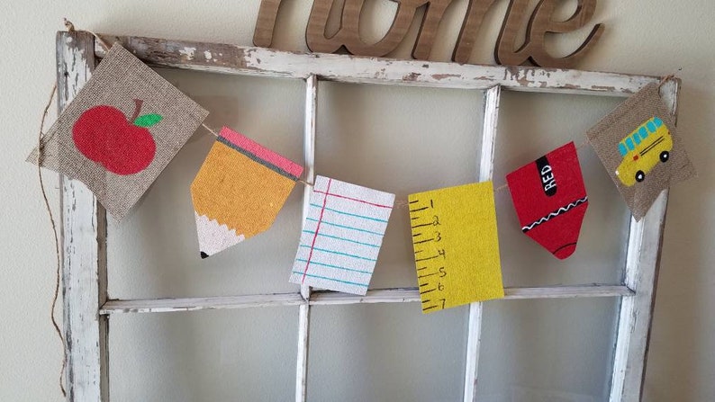 Back to School Burlap Banner Teacher School Days School | Etsy