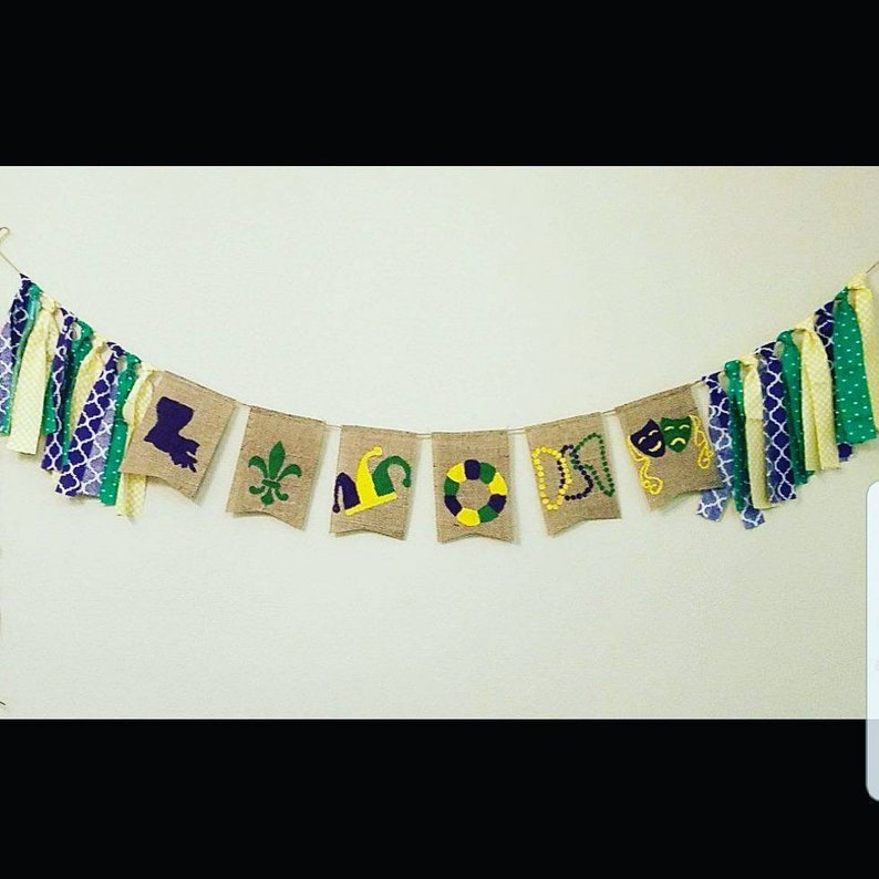 Mardi Gras Banner Mardi Gras Decor New Orleans Fat Tuesday - Etsy