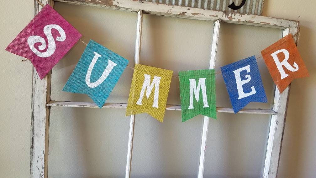 Summer Banner Summertime Summer Decor Summer Mantle Summer | Etsy