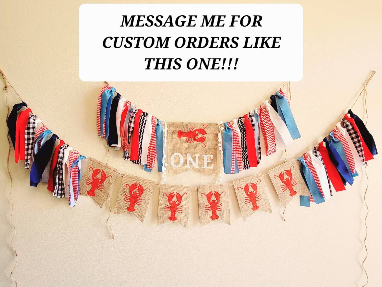 Crawfish, Crawfish Boil, Crawfish Birthday, Crawfish Banner, Burlap ...