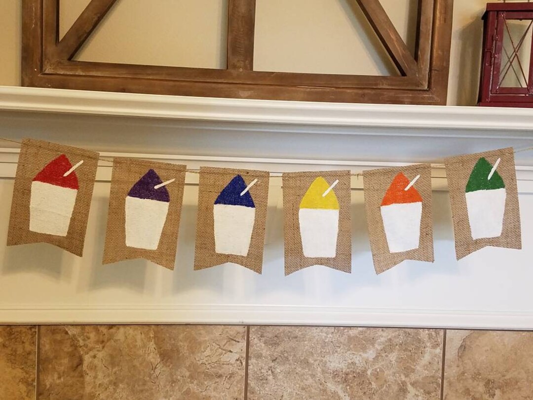 Summer Banner, Snowball Banner, Snoball Banner, Burlap Banner, Summer ...