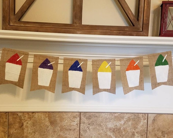 Summer Banner, Snowball Banner, Snoball Banner, Burlap Banner, Summer ...
